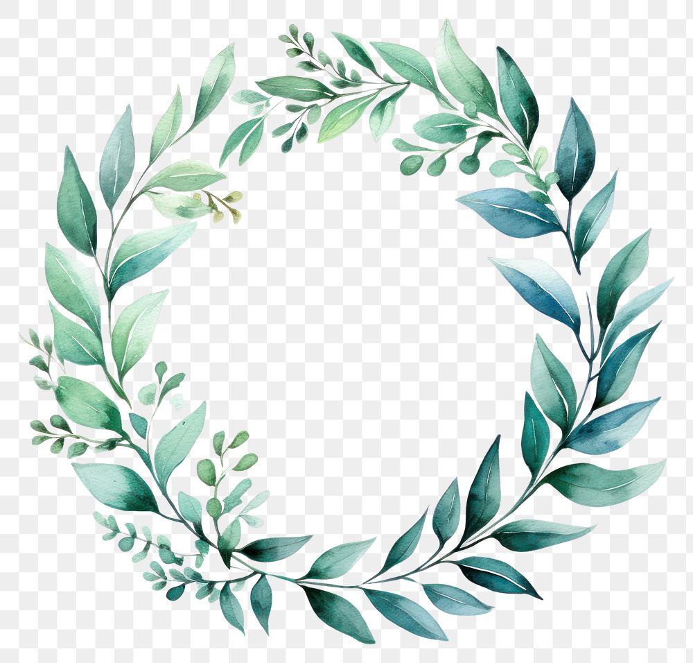 PNG Elegant watercolor botanical wreath | Free PNG - rawpixel