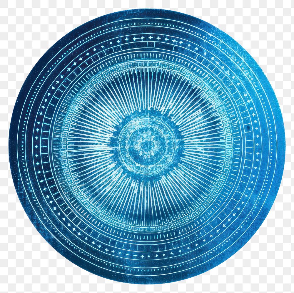 Intricate blue circular geometric pattern | Free PNG - rawpixel