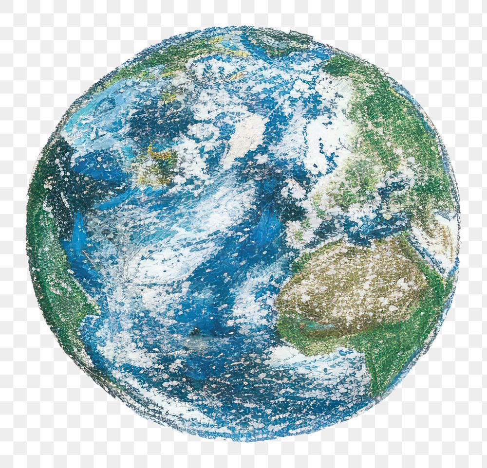 Hand-drawn Earth globe illustration | Free PNG - rawpixel