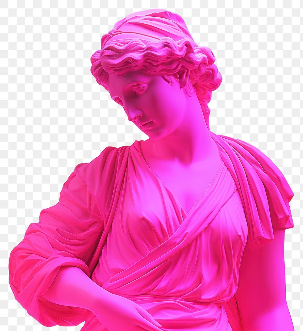 PNG Neon pink classical statue | Free PNG - rawpixel