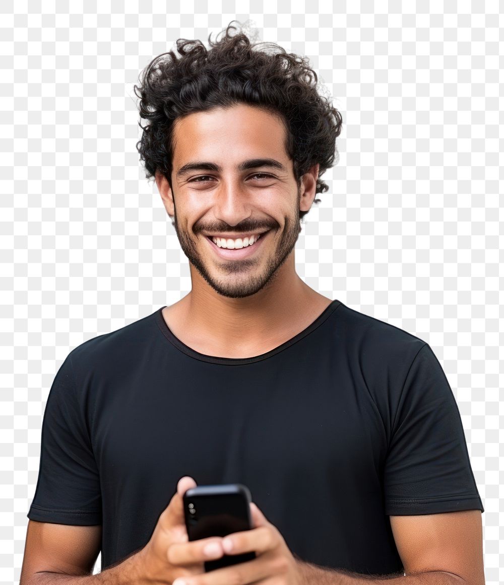 Black Man Smiling Use Phone PNG Images | Free Photos, PNG Stickers ...