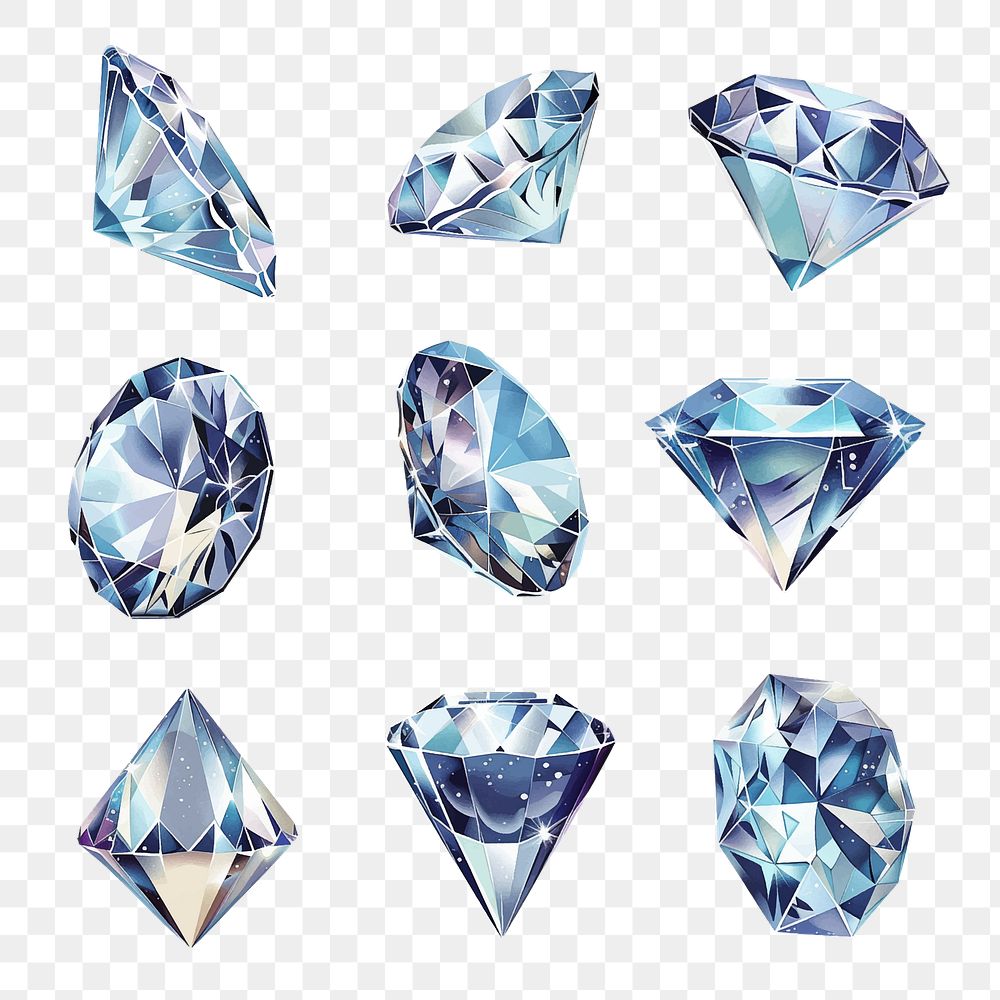 PNG diamond element set, transparent | Free PNG - rawpixel