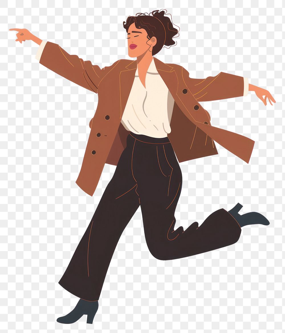PNG Joyful woman dancing illustration | Free PNG - rawpixel