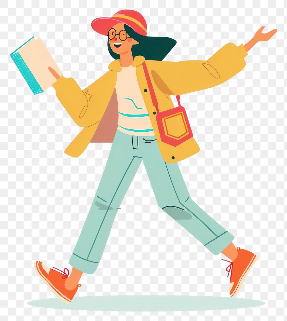 PNG Happy student walking confidently | Free PNG - rawpixel