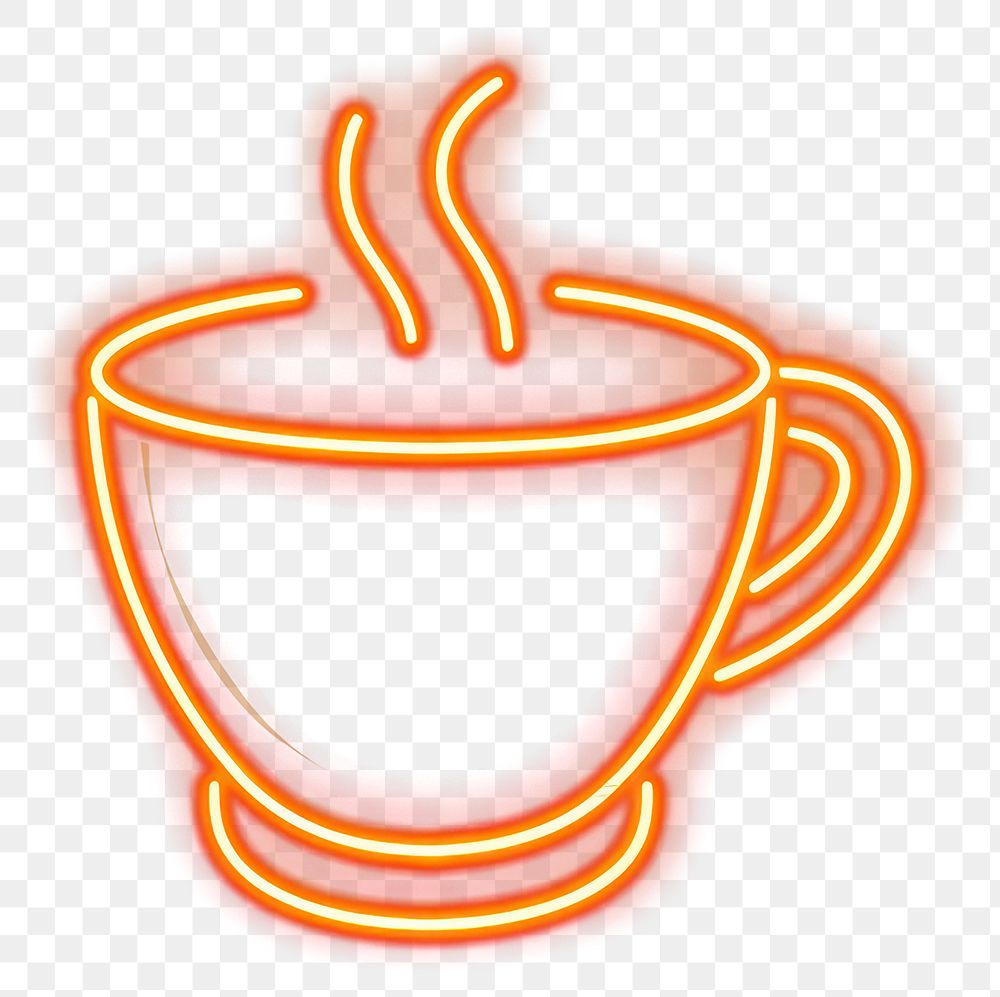 PNG Neon coffee cup illustration | Free PNG - rawpixel