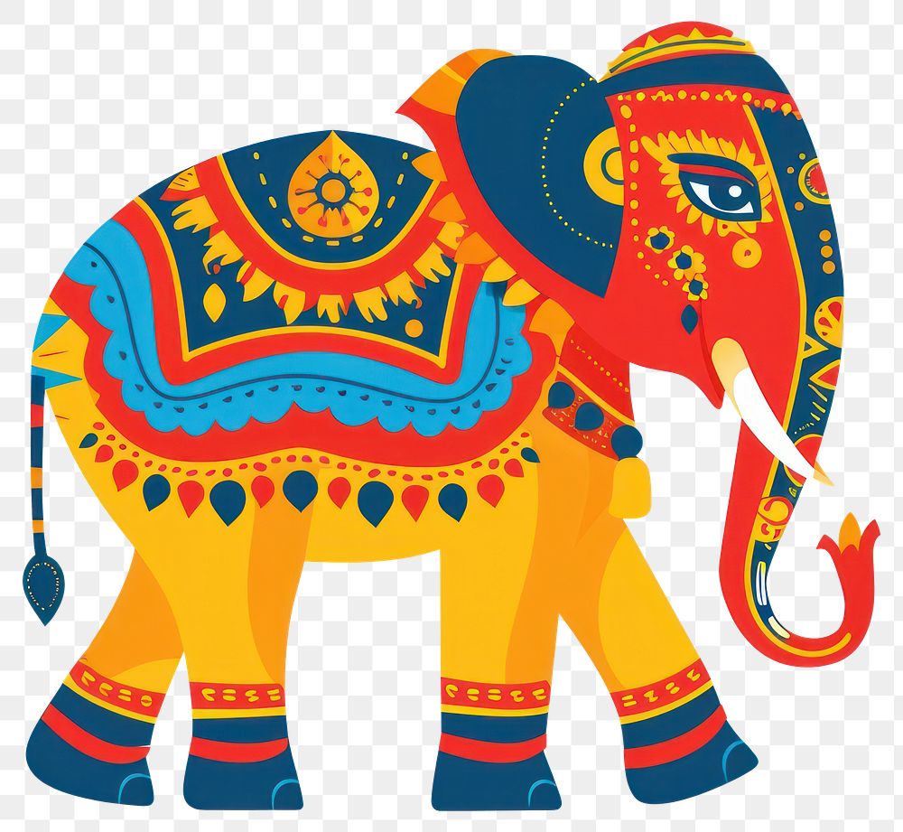 PNG Colorful ornate elephant illustration | Free PNG - rawpixel