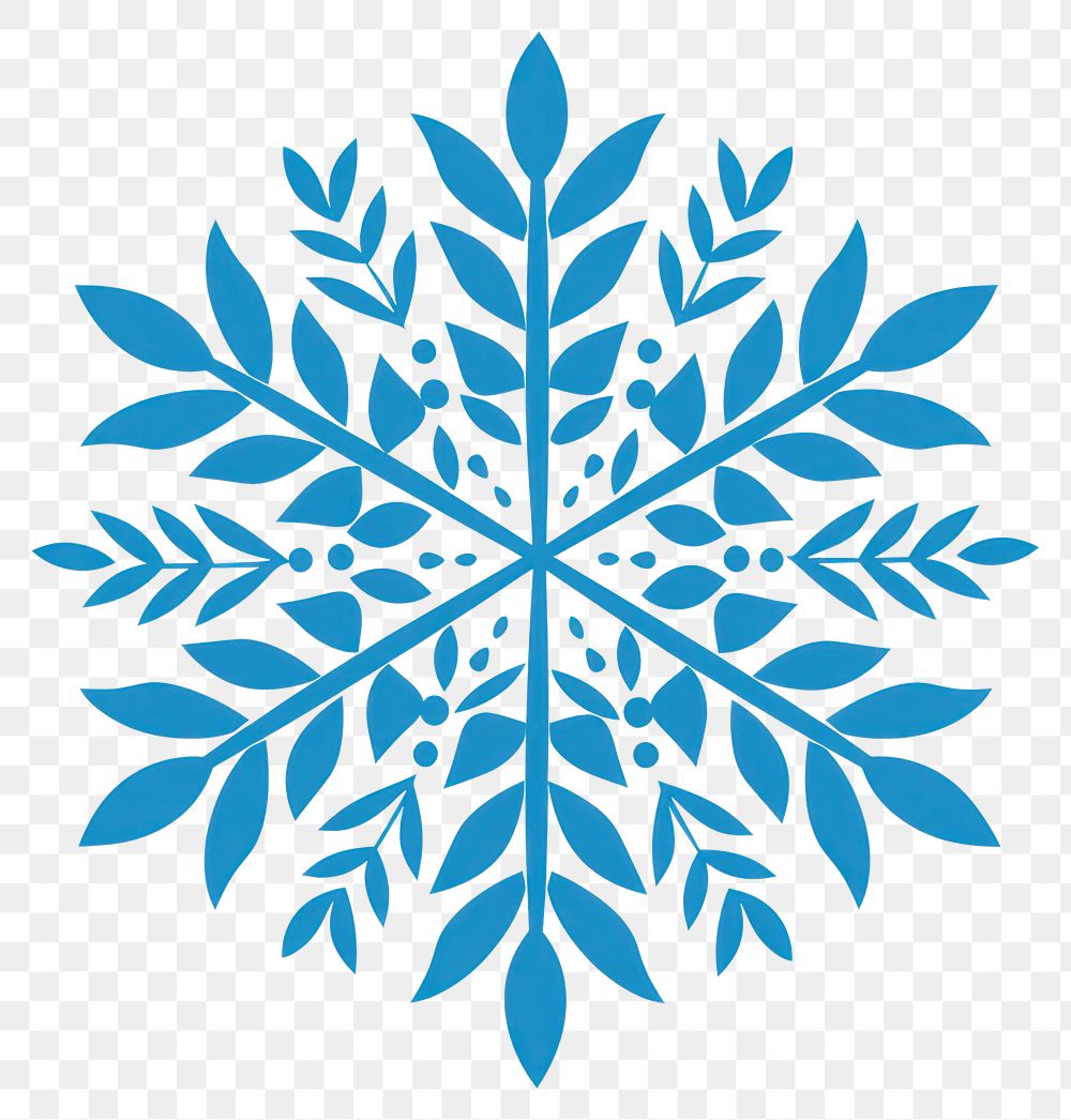 PNG Blue snowflake leaf pattern | Premium PNG - rawpixel