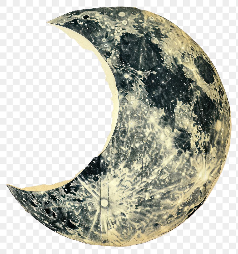 PNG Vintage crescent moon illustration | Free PNG - rawpixel
