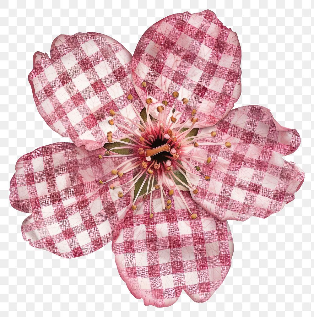 PNG Gingham patterned flower illustration | Free PNG - rawpixel