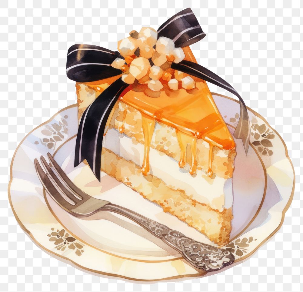 Elegant cake slice illustration | Premium PNG - rawpixel