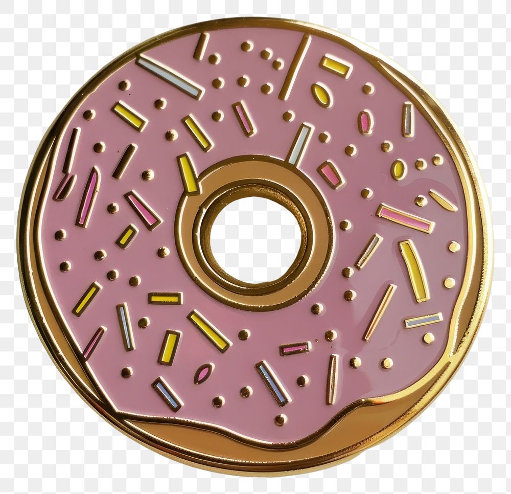 Pink frosted donut pin | Free PNG - rawpixel