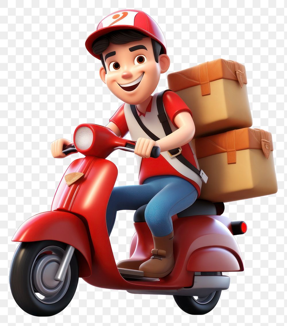 PNG Delivery rider red scooter | Free PNG - rawpixel