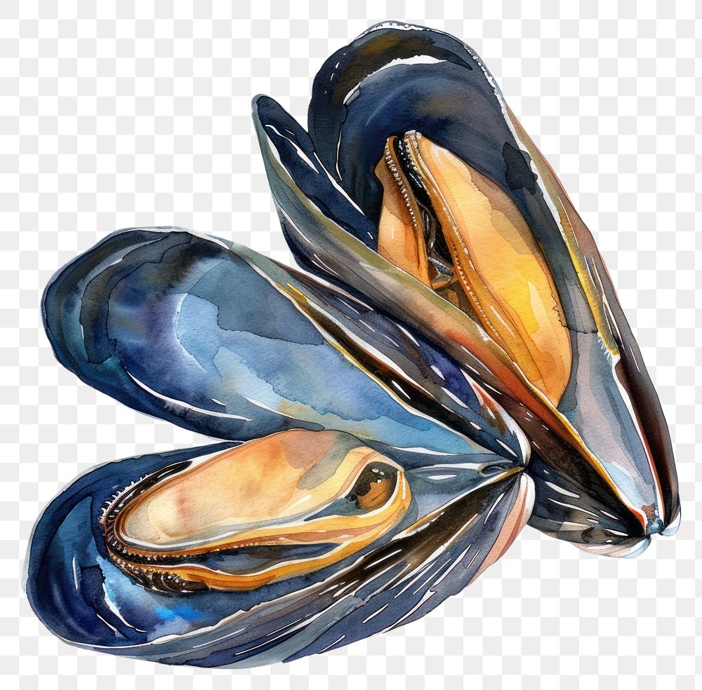 PNG Vibrant watercolor mussel illustration | Premium PNG - rawpixel