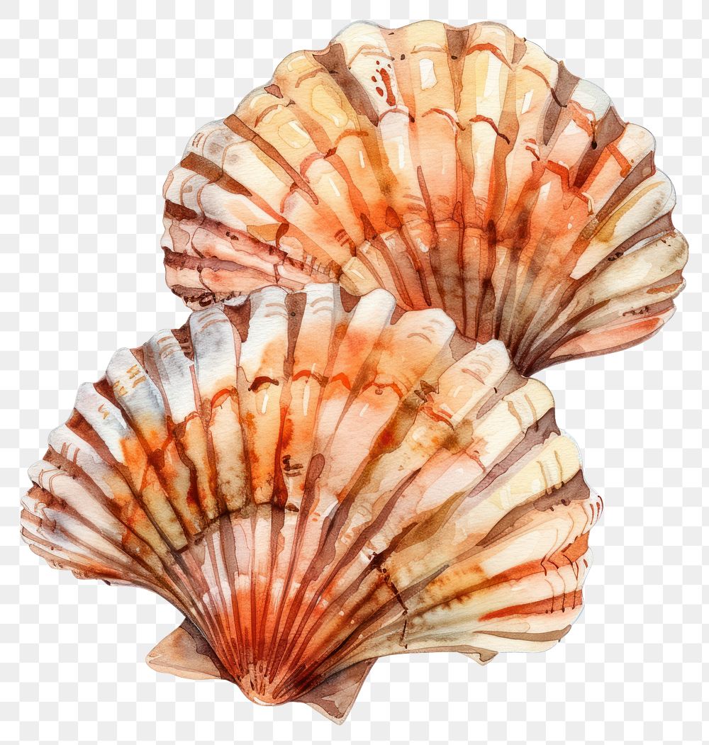 PNG Watercolor seashells coastal art | Free PNG - rawpixel