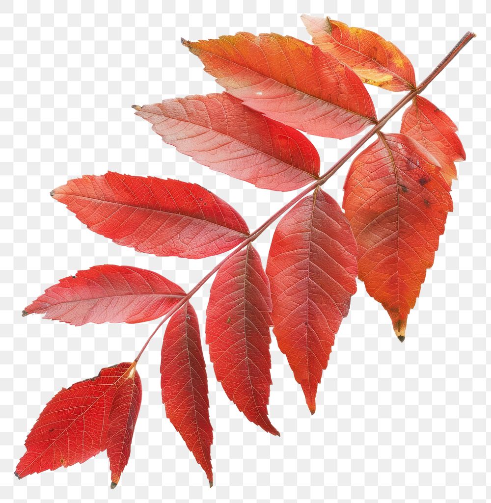 Vibrant autumn red leaf branch | Free PNG - rawpixel