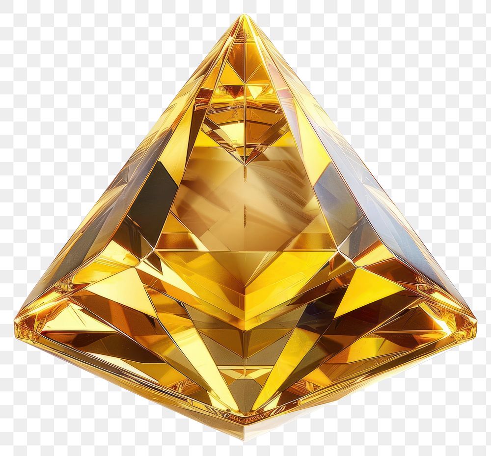PNG Golden pyramid-shaped crystal gem | Free PNG - rawpixel