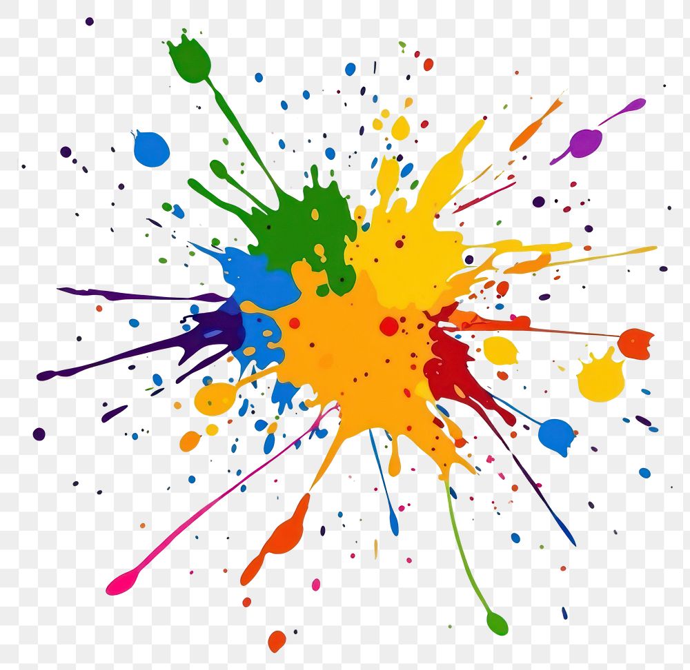 PNG Vibrant abstract paint splatter | Free PNG - rawpixel