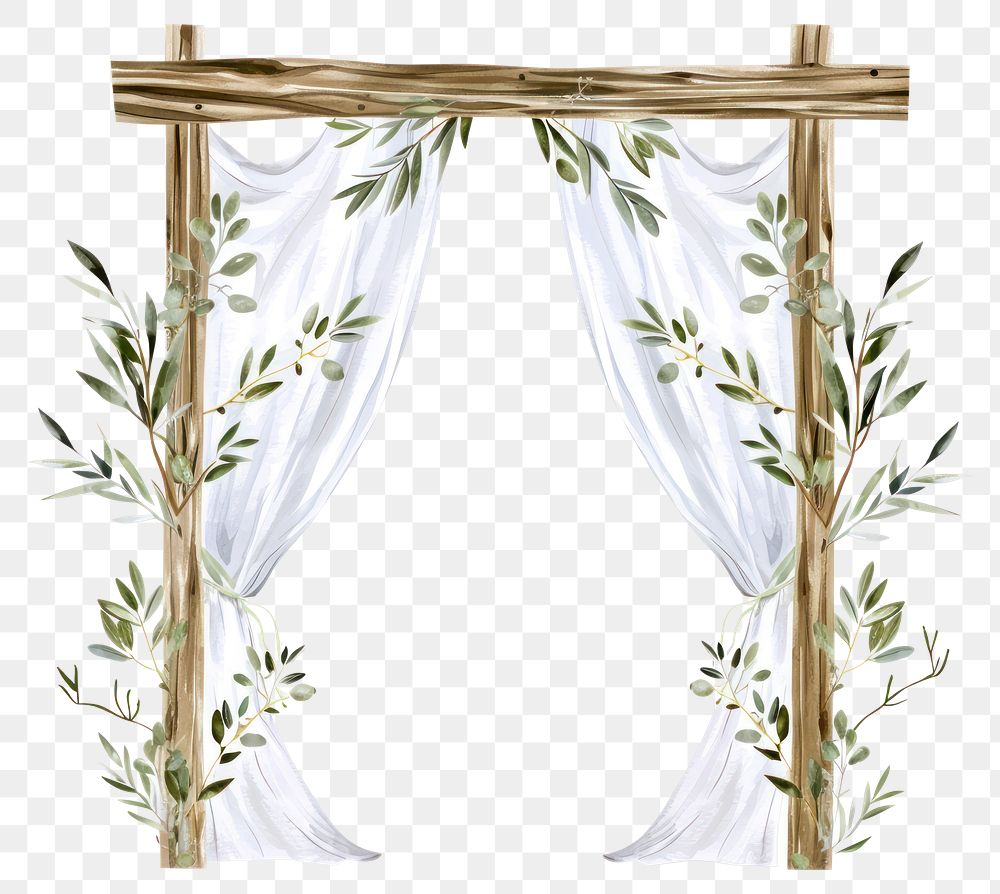 PNG Rustic wedding arch illustration | Free PNG - rawpixel
