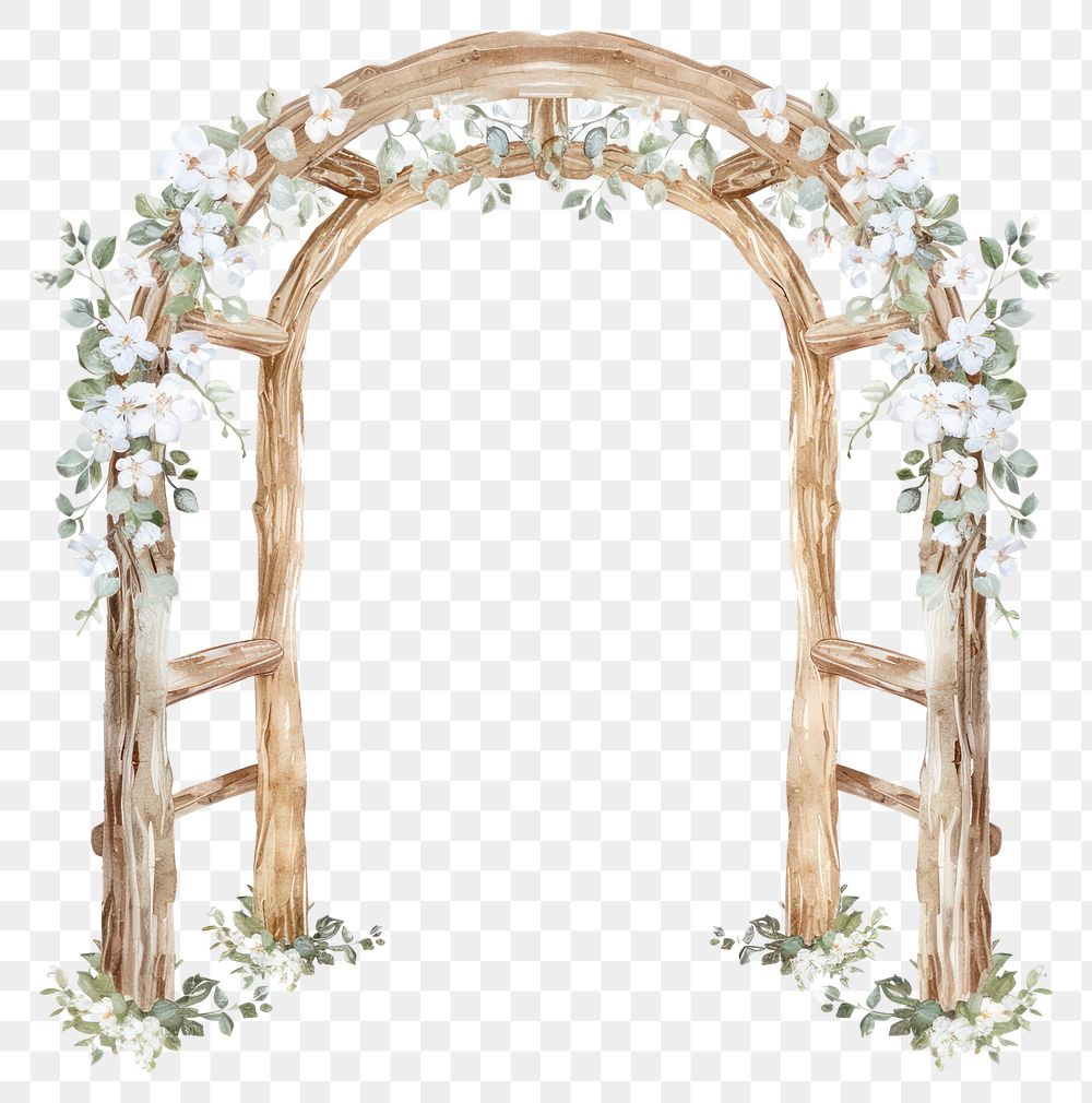 PNG Rustic floral wedding arch | Free PNG - rawpixel