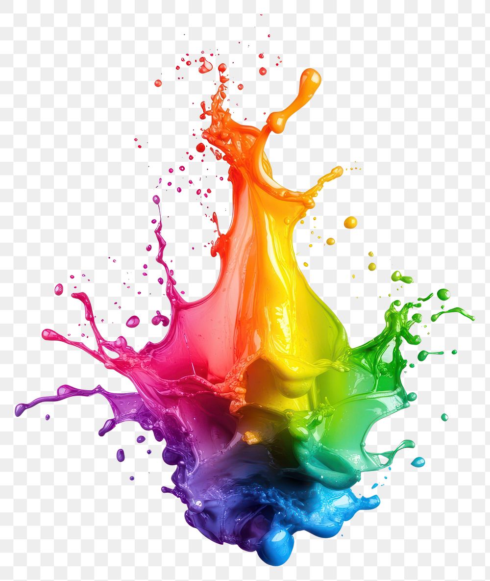 Rainbow splash abstract art graphics | Free PNG - rawpixel
