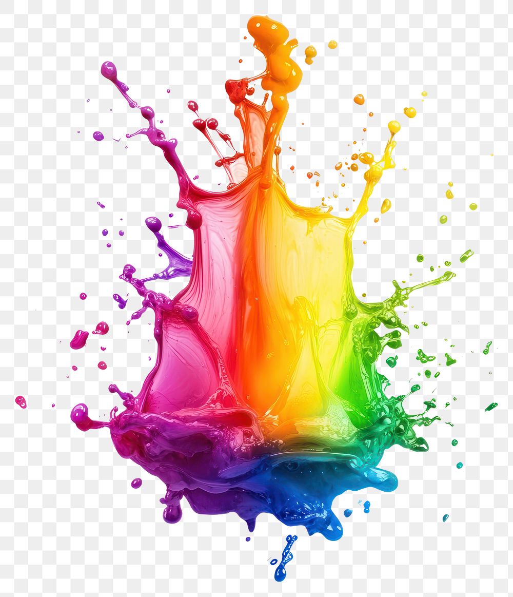 Rainbow splash abstract art expression. | Free PNG - rawpixel