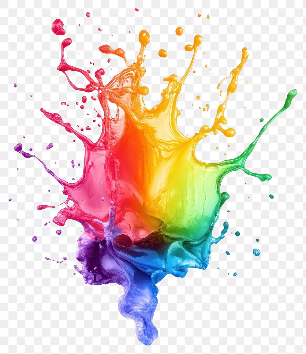 Rainbow splash abstract art expression. | Free PNG - rawpixel