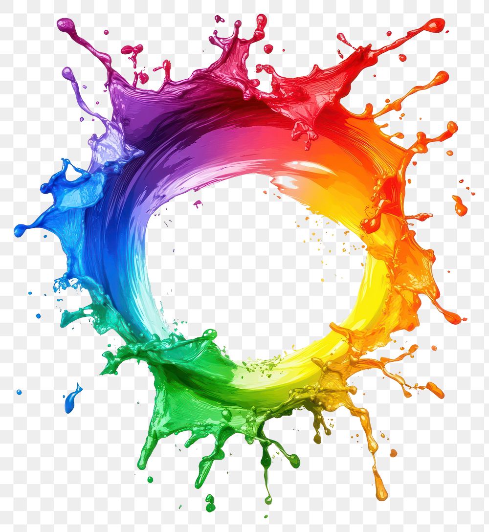 Rainbow splash art graphics colorful. | Free PNG - rawpixel