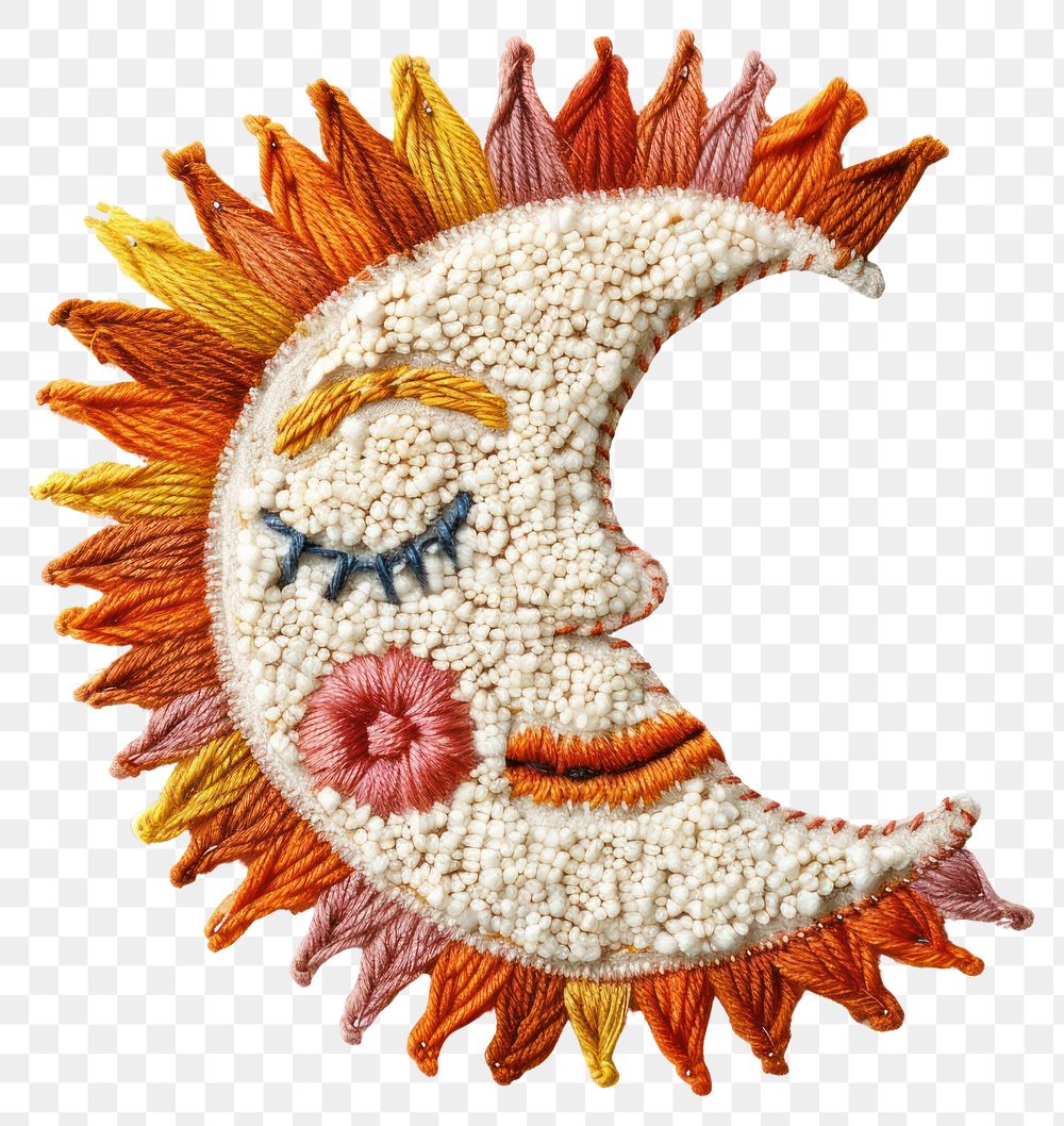 PNG Handcrafted textile sun moon | Free PNG - rawpixel