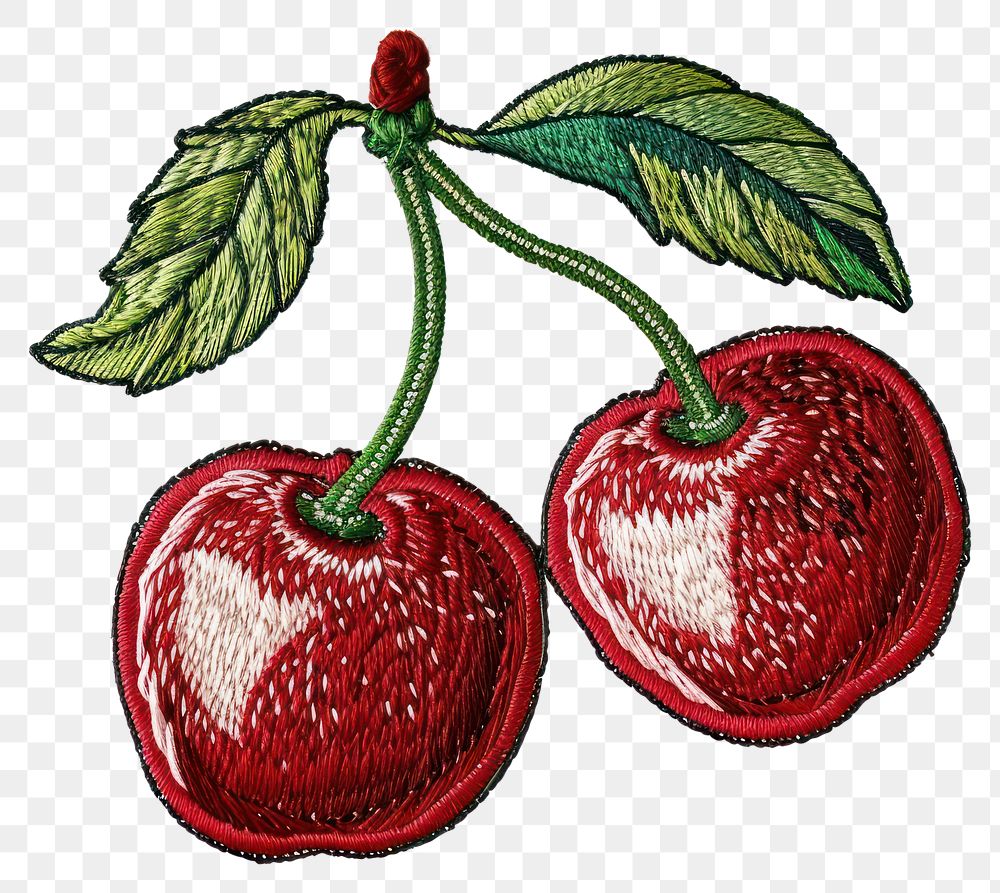 PNG Vibrant embroidered cherry patch | Free PNG - rawpixel