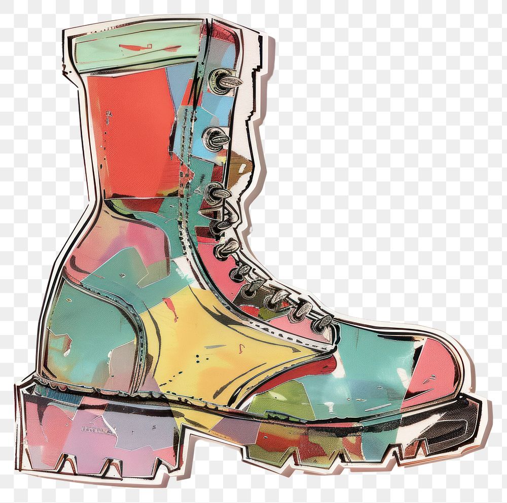 PNG Colorful abstract combat boot | Free PNG - rawpixel
