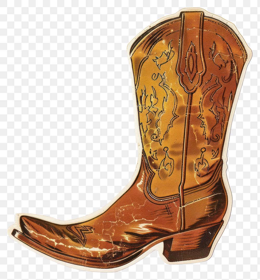 PNG Vintage cowboy boot illustration | Free PNG - rawpixel