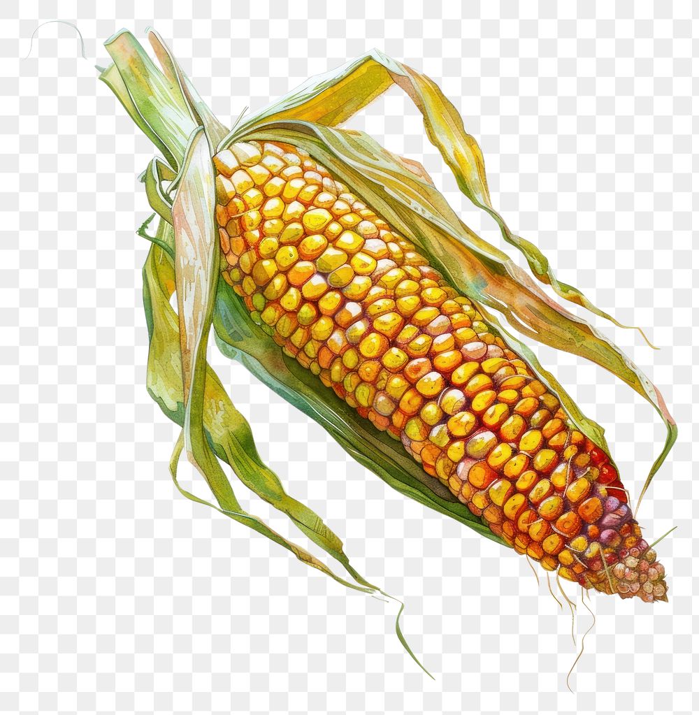 PNG Detailed corn illustration, vibrant | Premium PNG - rawpixel