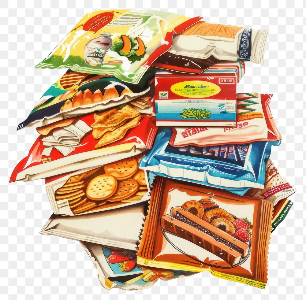PNG Colorful packaged snack illustration | Free PNG - rawpixel