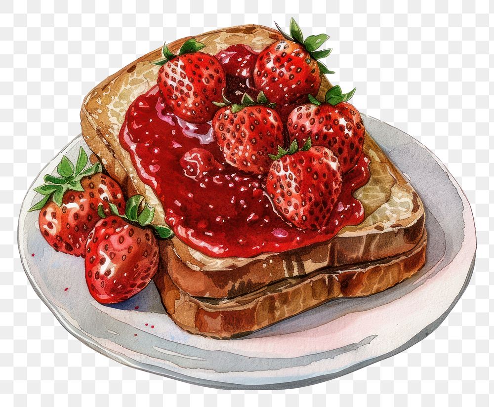 PNG Delicious strawberry jam toast | Free PNG - rawpixel