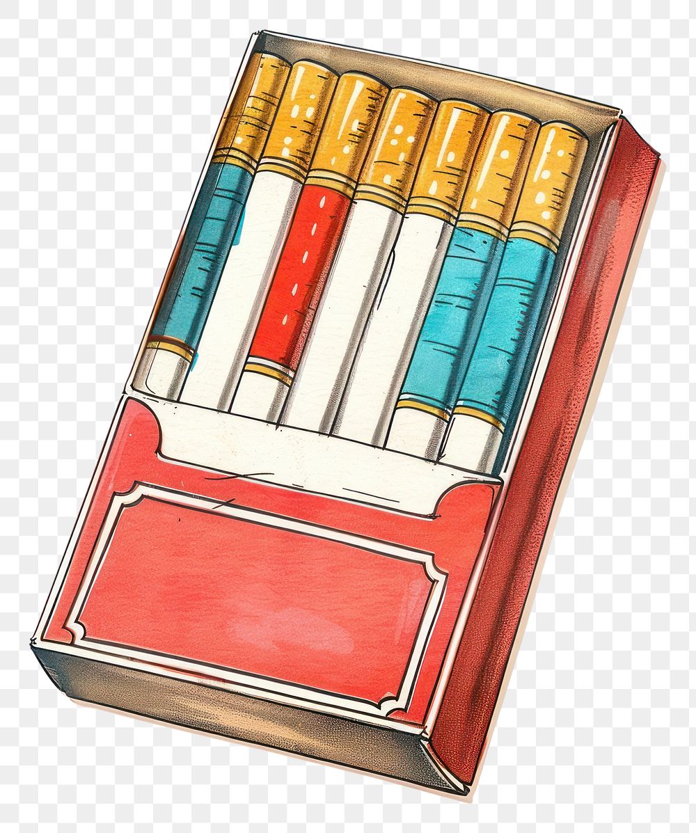 PNG Colorful cigarette pack illustration | Free PNG - rawpixel
