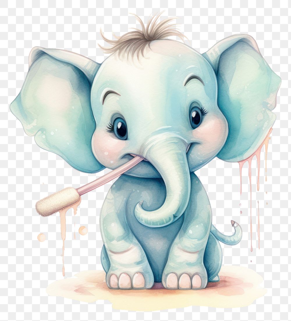 PNG Elephant hugging giant toothbrush | Free PNG - rawpixel