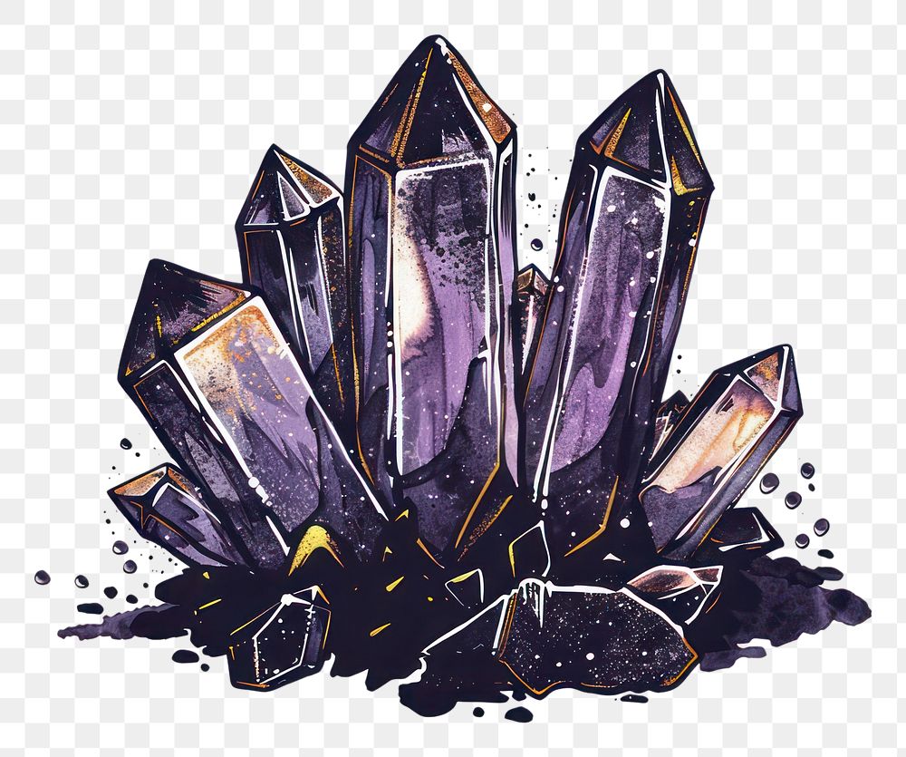 PNG Vibrant purple crystal cluster | Free PNG Illustration - rawpixel