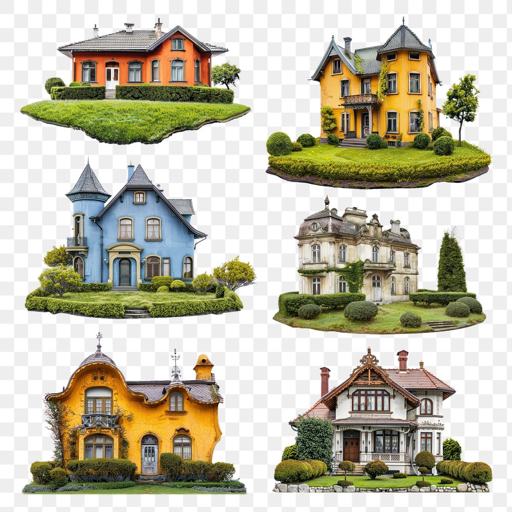 PNG house lawn element set, | Premium PNG - rawpixel