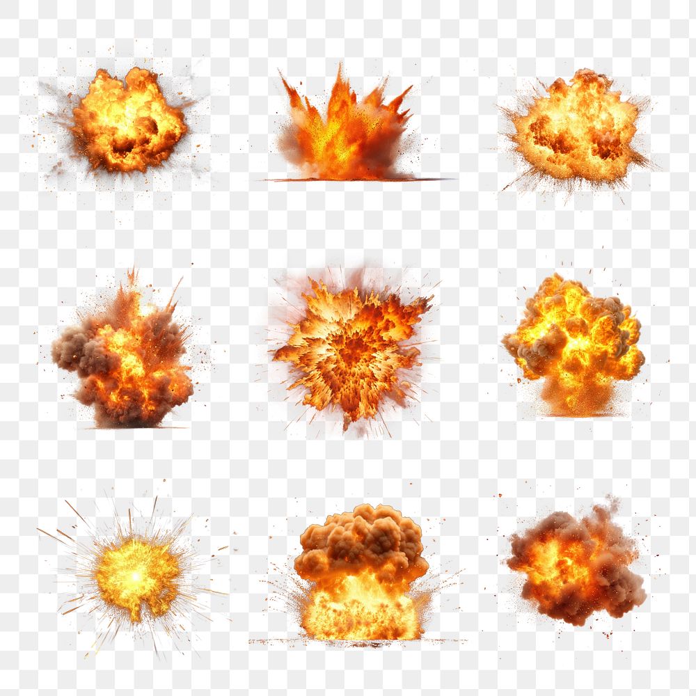 PNG explosion element set, transparent | Premium PNG - rawpixel