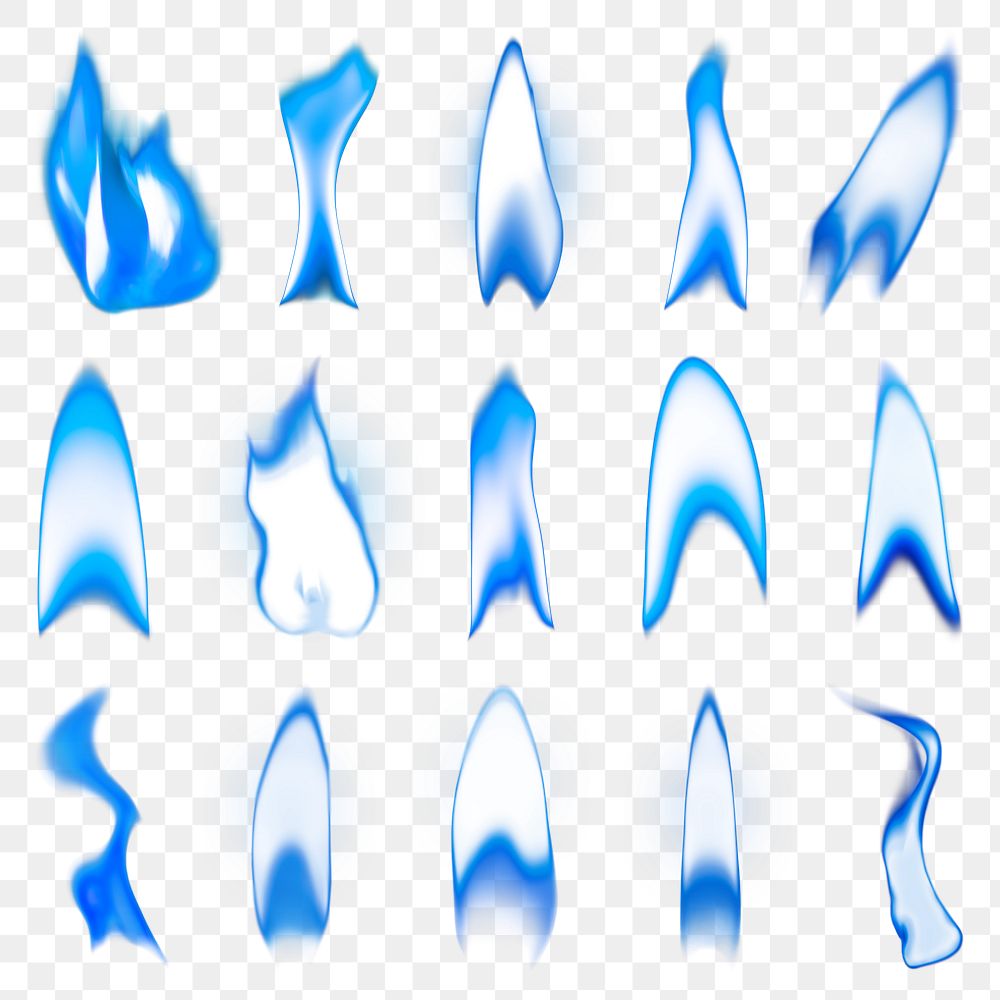 PNG Blue flame element set, | Premium PNG - rawpixel