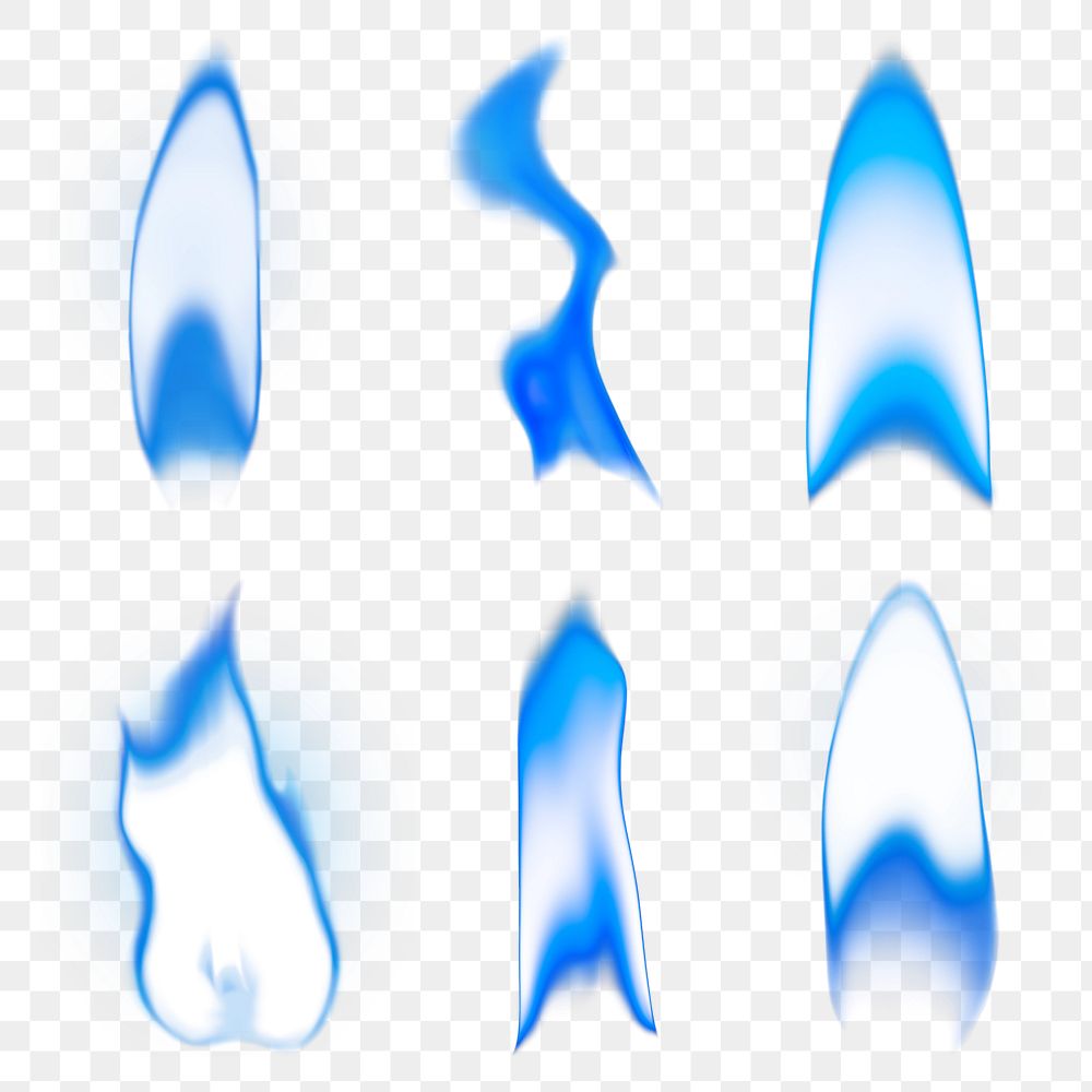 PNG Blue flame element set, | Premium PNG - rawpixel