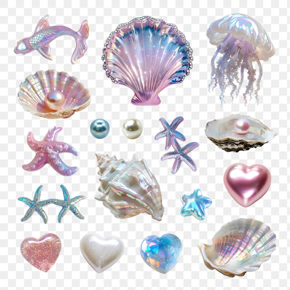 PNG mermaidcore design element set, | Free PNG - rawpixel