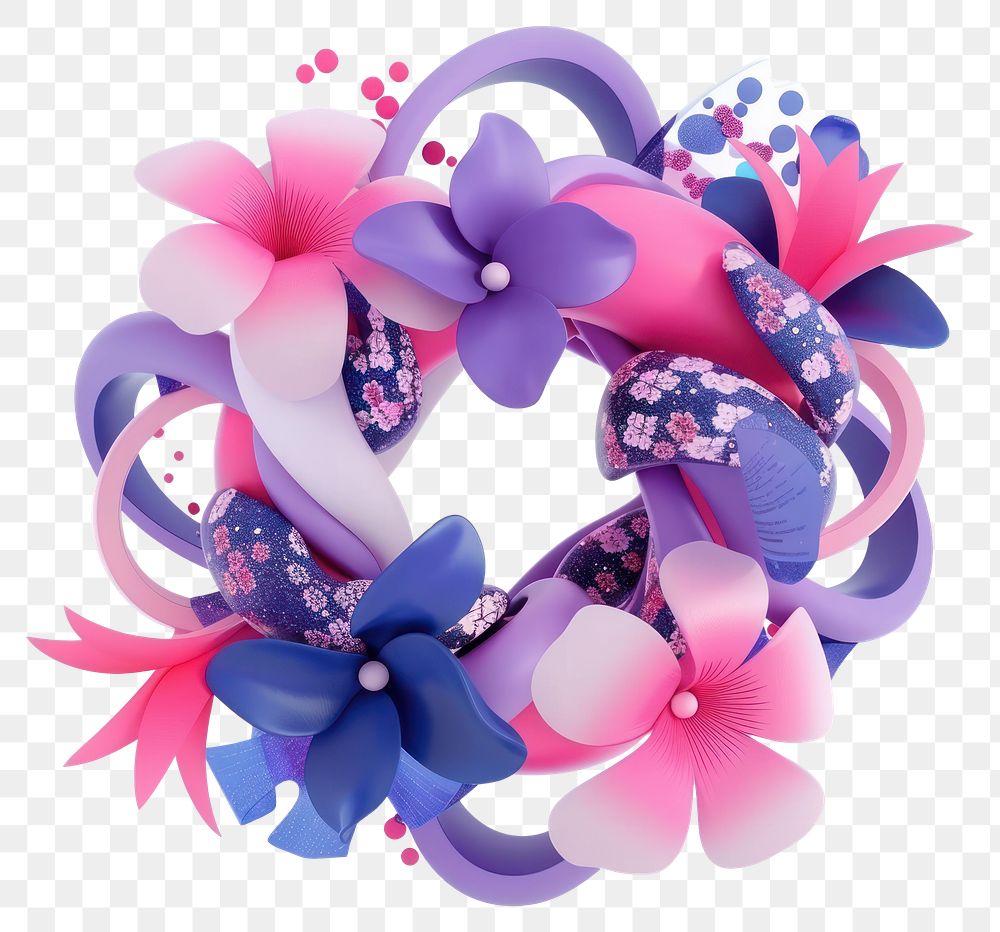 PNG Colorful floral abstract design | Free PNG - rawpixel
