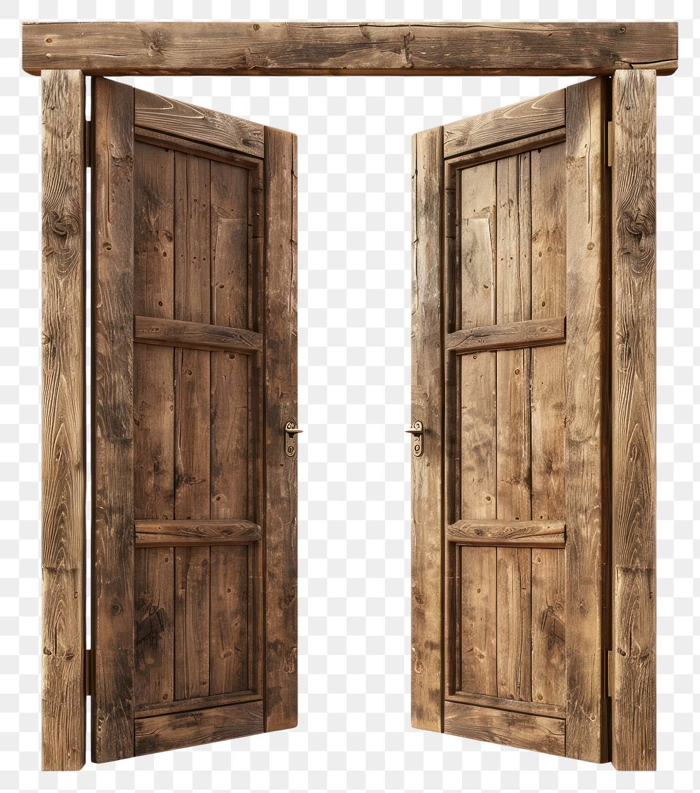 PNG Rustic wooden double doors | Free PNG - rawpixel