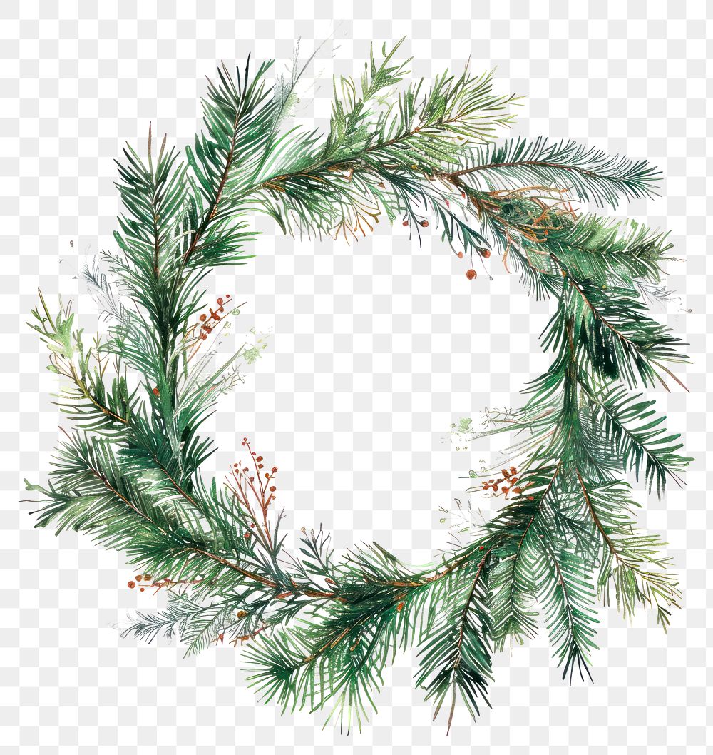 PNG Elegant evergreen holiday wreath | Free PNG - rawpixel