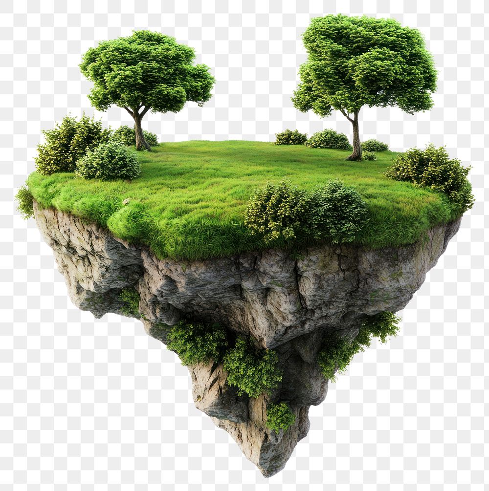 PNG Floating island lush greenery | Premium PNG - rawpixel