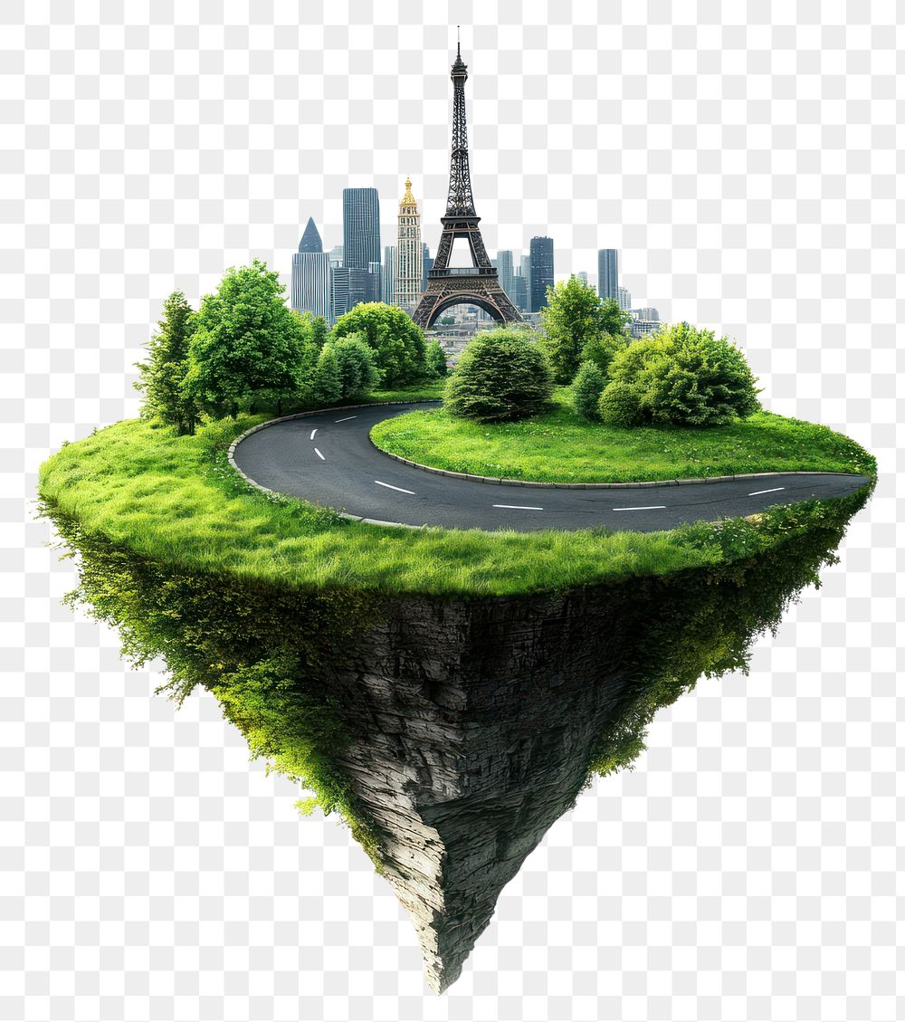 PNG Floating cityscape Eiffel Tower | Premium PNG - rawpixel