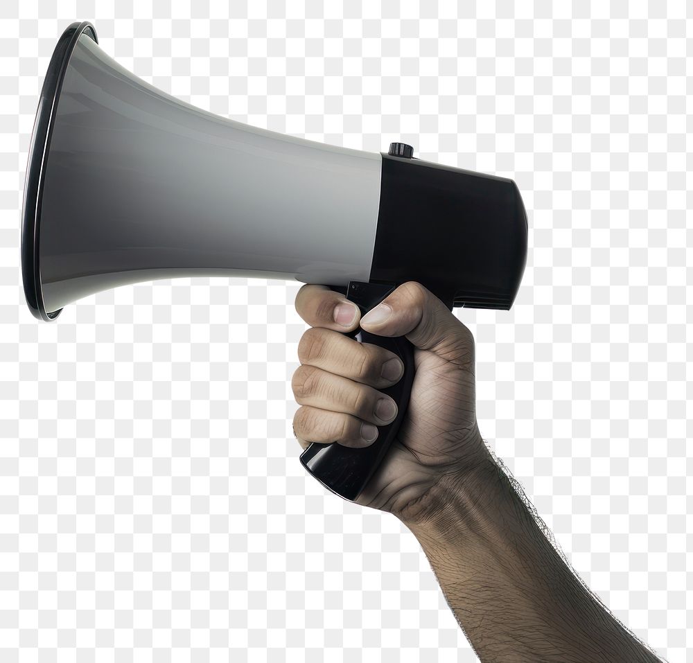 PNG Hand holding black megaphone | Free PNG - rawpixel