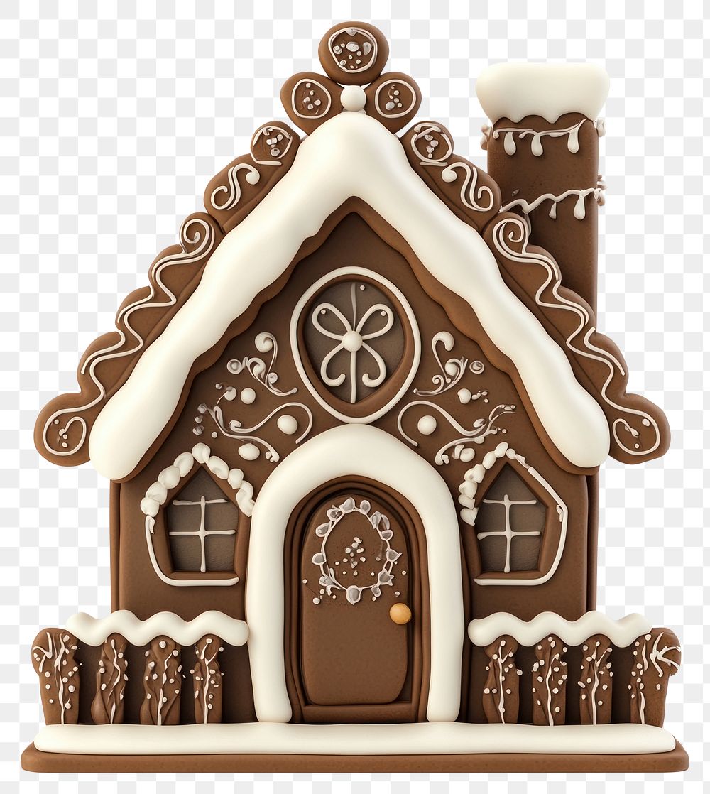 PNG 3d render gingerbread house | Free PNG - rawpixel