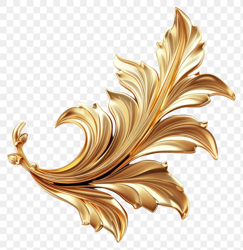 PNG baroque leaf gold jewelry | Premium PNG - rawpixel